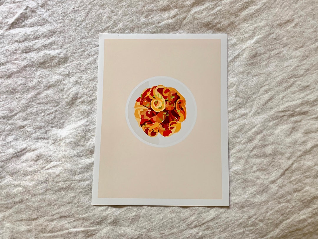 Linguini Illustration Print: Minimal, Graphic, Digital Illustration ...