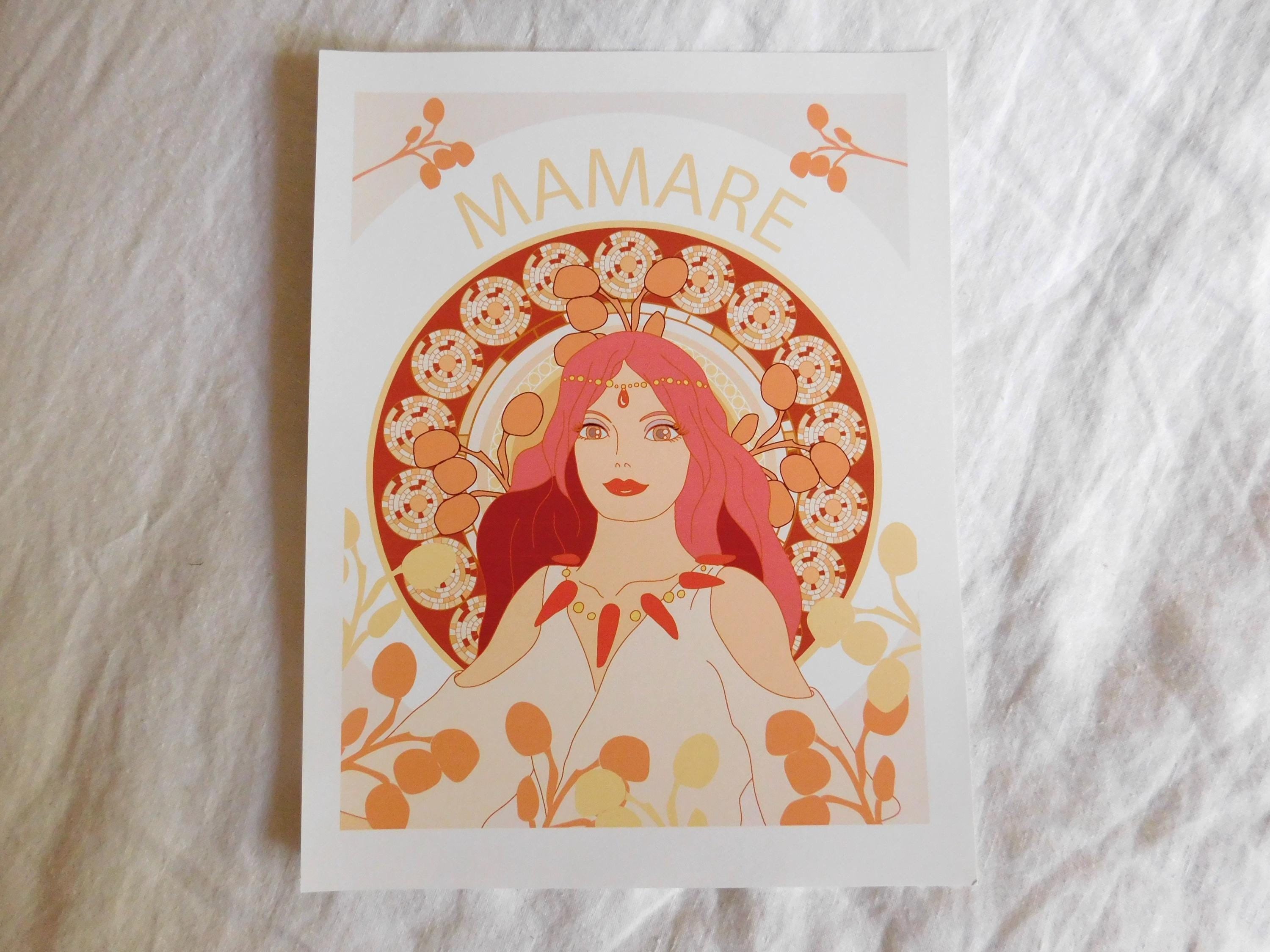 Granmamare Queen of the Ocean Ponyo Illustration Print: Alphonse Mucha ...