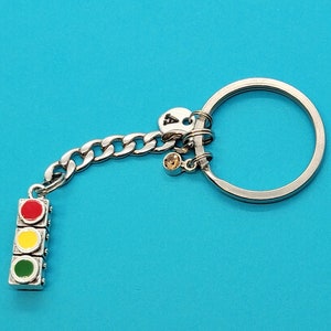 Traffic Light Key Chain, Traffic Light Charm, Stainless Steel Keyring ...