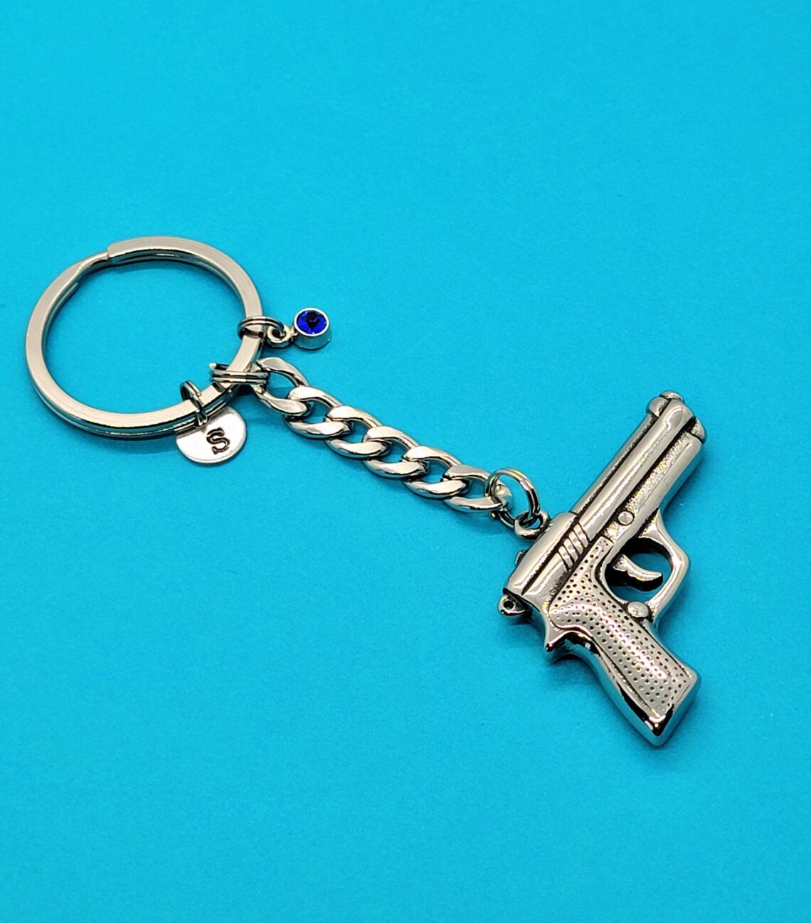 3D Gun Key Chain Pistol Charm Stainless Steel Key - Etsy