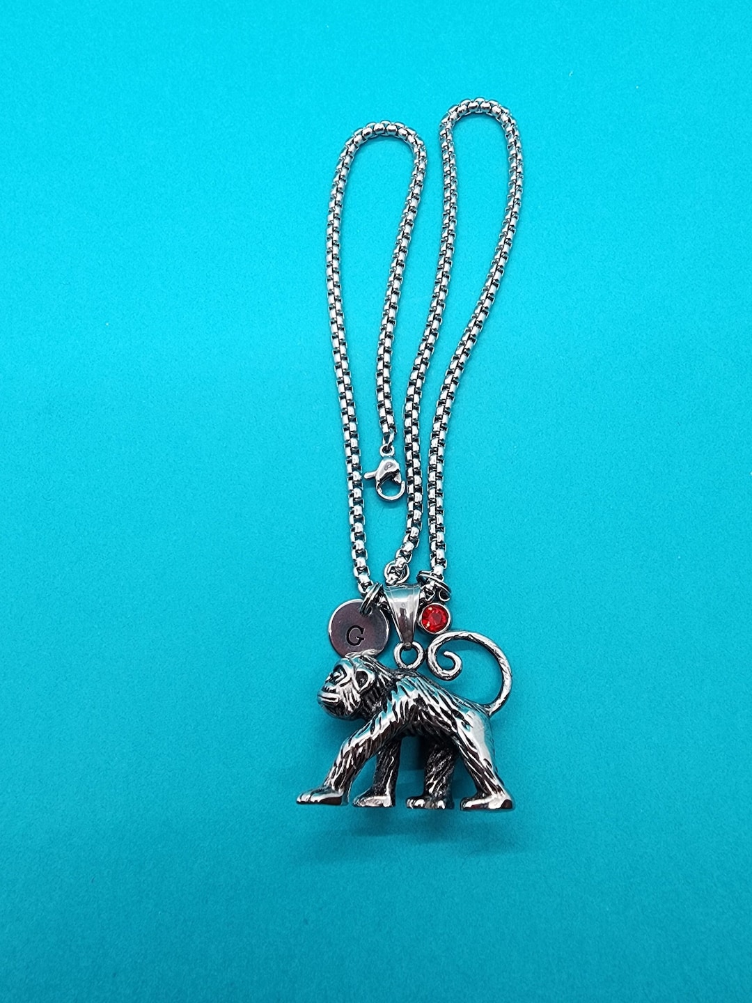 Monkey Charm Necklace, Monkey Charm, Stainless Steel Chaincharm, Animal ...