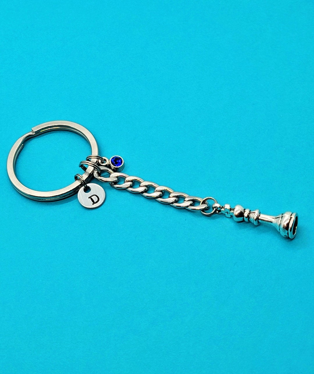 King Chess Charm Key Chain, King Chess Piece Charm, Stainless Steel ...