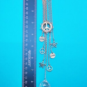 Hippie Charm Suncatcher, Don't Worry Be Hippie Peace Flower Charm ...