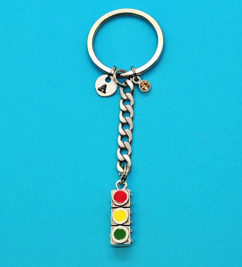 Traffic Light Key Chain Traffic Light Charm Stainless Steel - Etsy