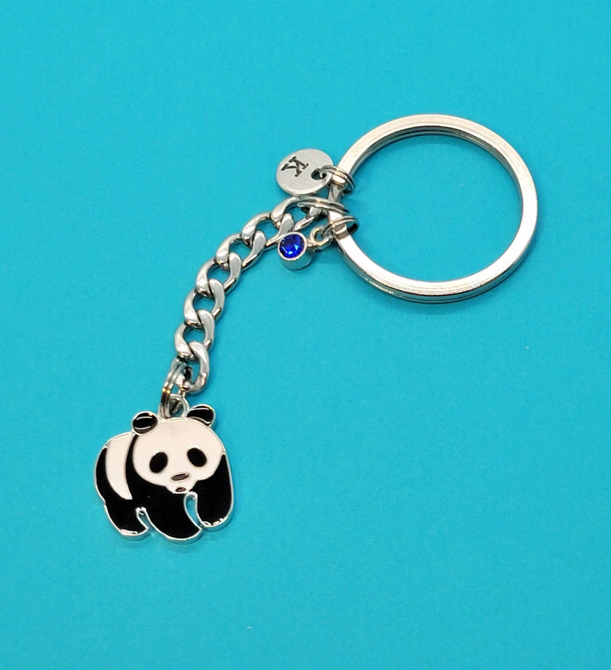 Panda Charm Key Chain Panda Charm Enamel Black and White - Etsy