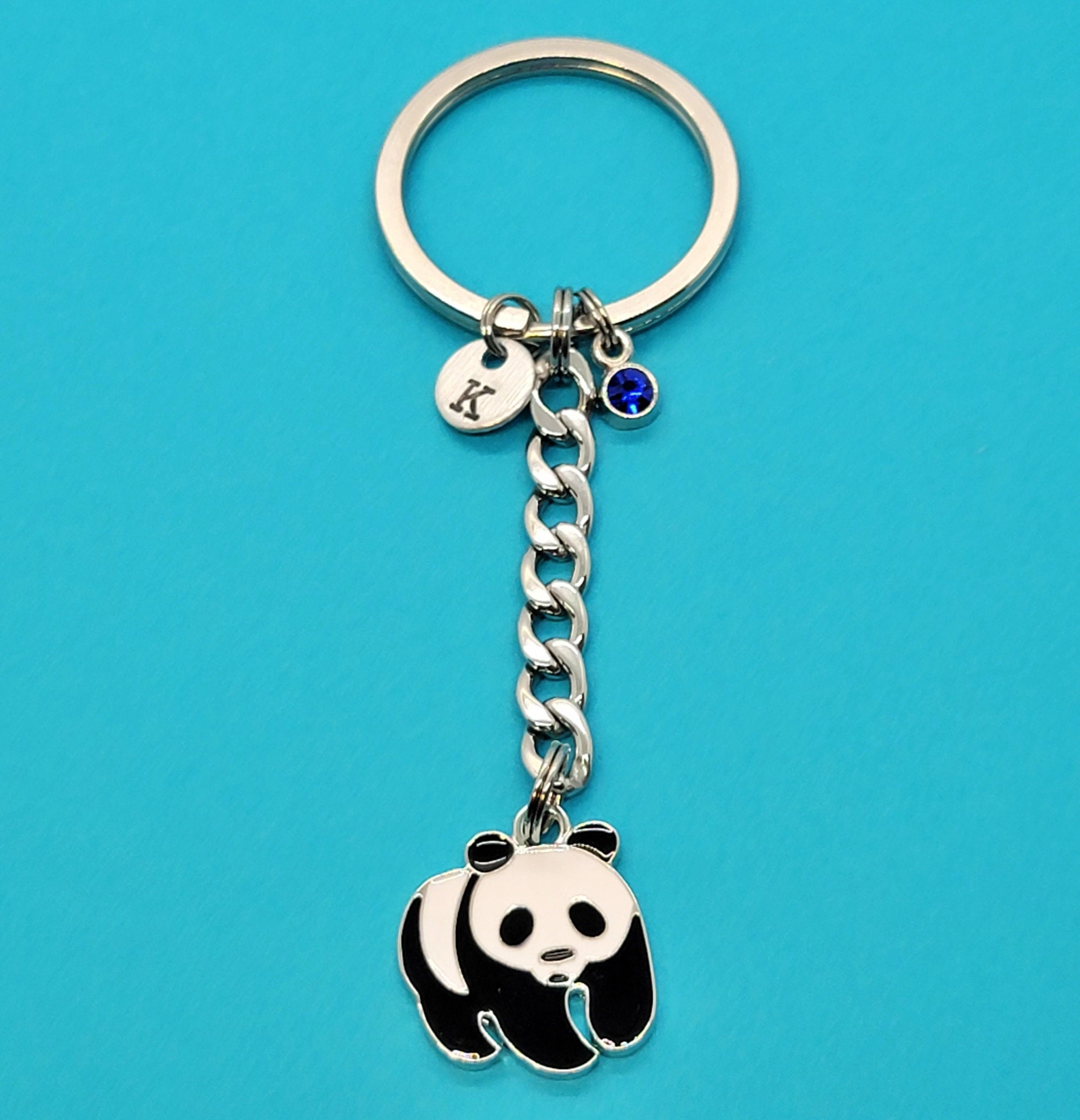 Panda Charm Key Chain Panda Charm Enamel Black and White - Etsy