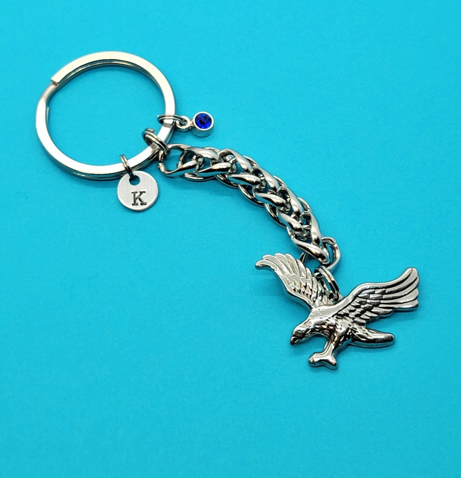 Eagle Key Chain Stainless Steel Key Ringchaincharm Flying - Etsy