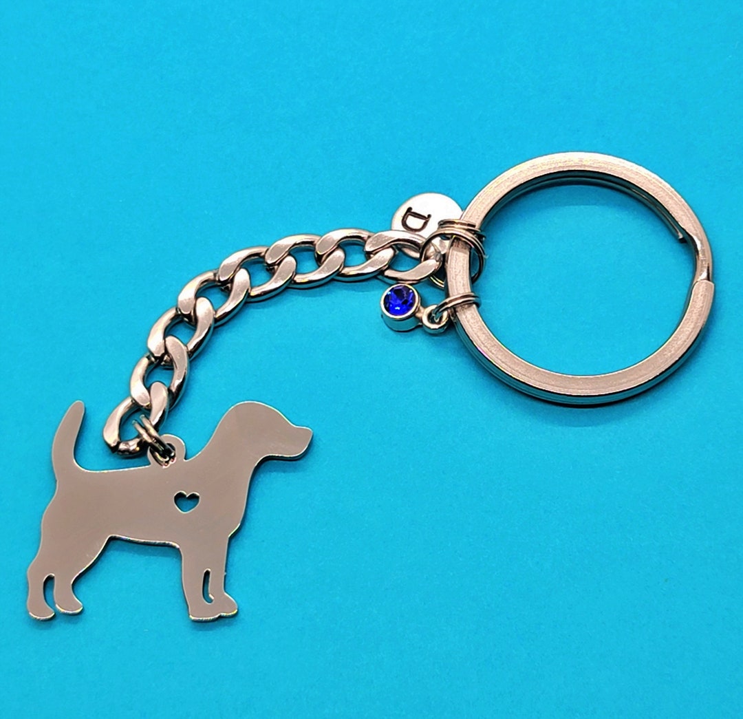 Beagle Charm Key Chain, Beagle Charm, Stainless Steel Ring Chain Charm ...