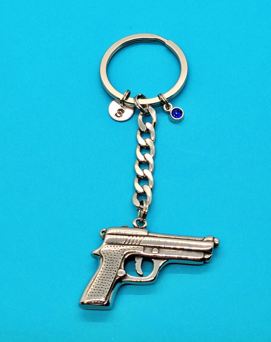 3D Gun Key Chain, Pistol Charm, Stainless Steel Key Ringchaincharm ...