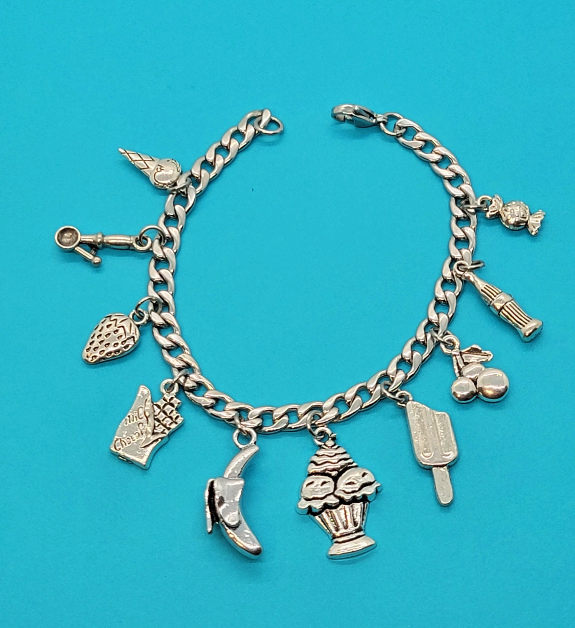 Ice Cream Charm Bracelet Ice Cream Cone Popsicle Ice Cream | Etsy