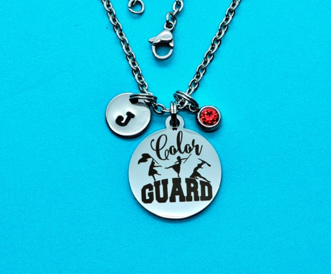Color Guard Charm Necklace, Color Guard Charm Stainless Steel Chain and ...