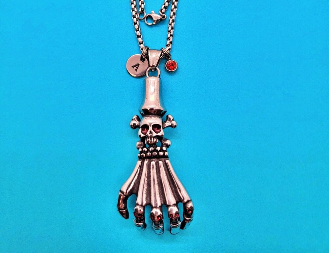 3D Skeleton Hand Necklace, Skeleton Hand Charm, Stainless Steel ...