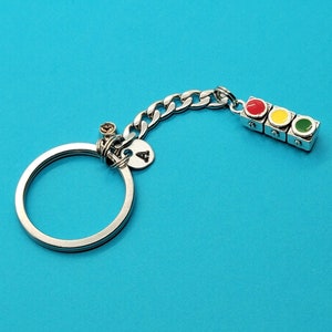 Traffic Light Key Chain, Traffic Light Charm, Stainless Steel Keyring ...