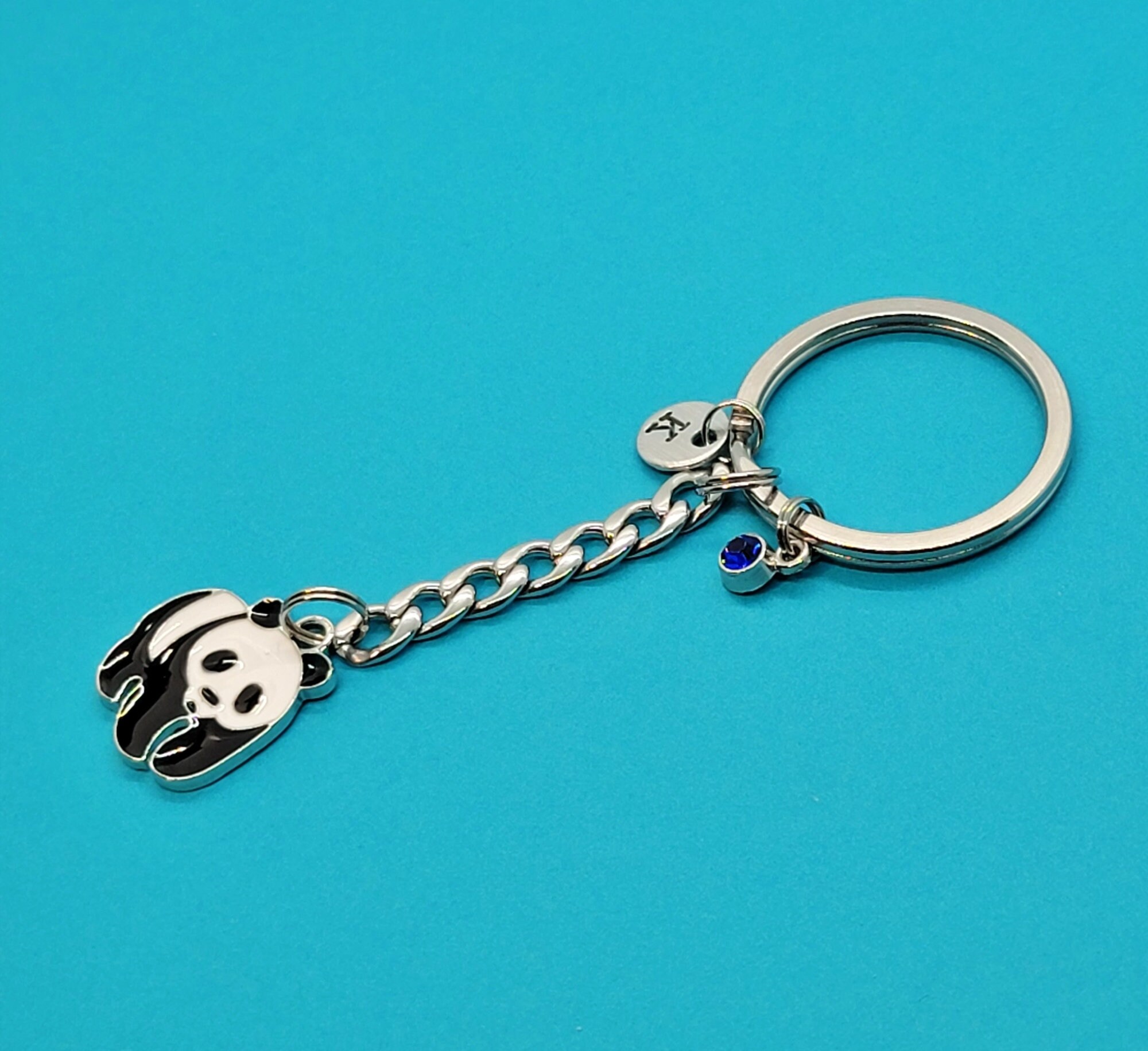 Panda Charm Key Chain Panda Charm Enamel Black and White | Etsy