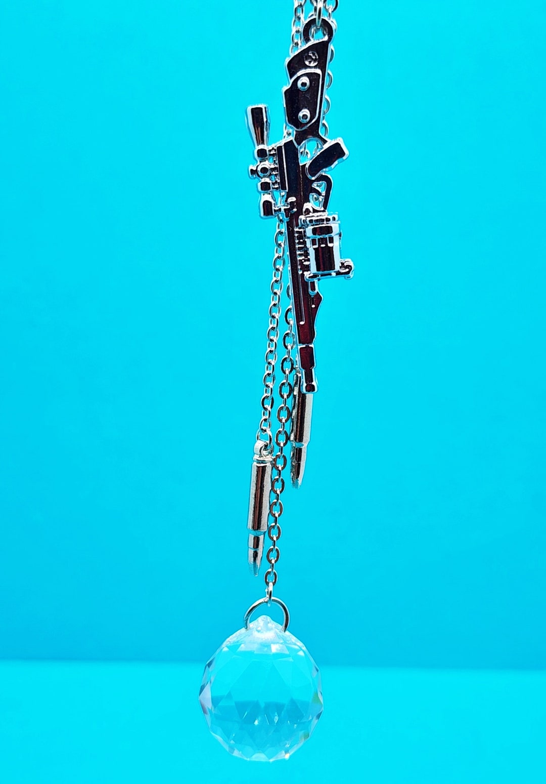 Rifle Charm Suncatcher, Rifle Charm, Stainless Steel Chainringbullets ...