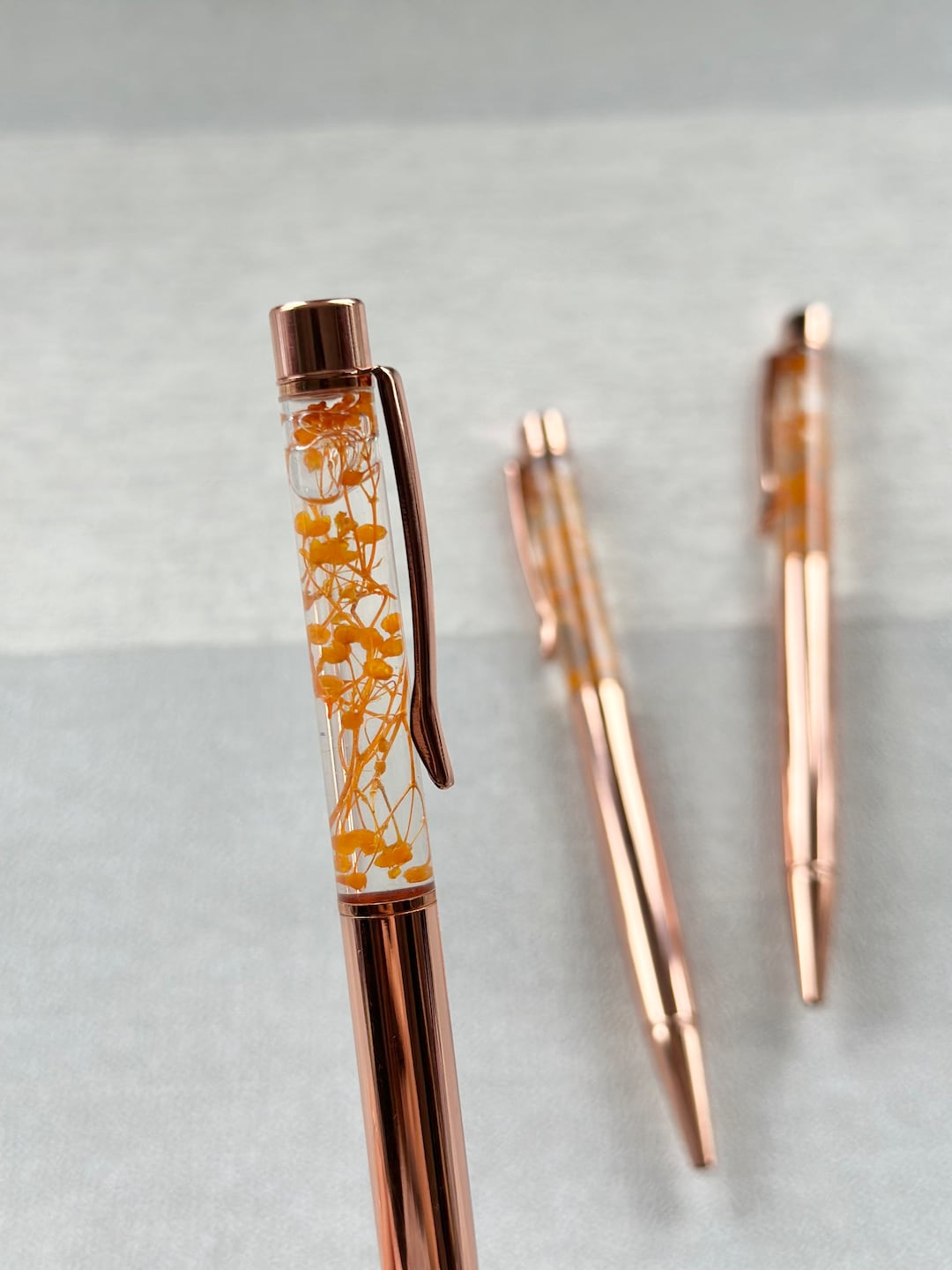 Orange Flower Pens, Dried Flowers, Stationery, Office Supplies, Floral ...
