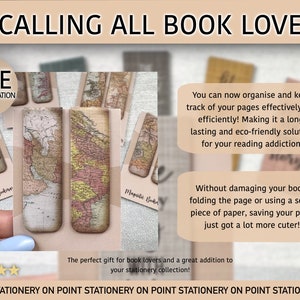 World Map Bookmarks, Travel Bookmark, Book Accessories, World Map ...