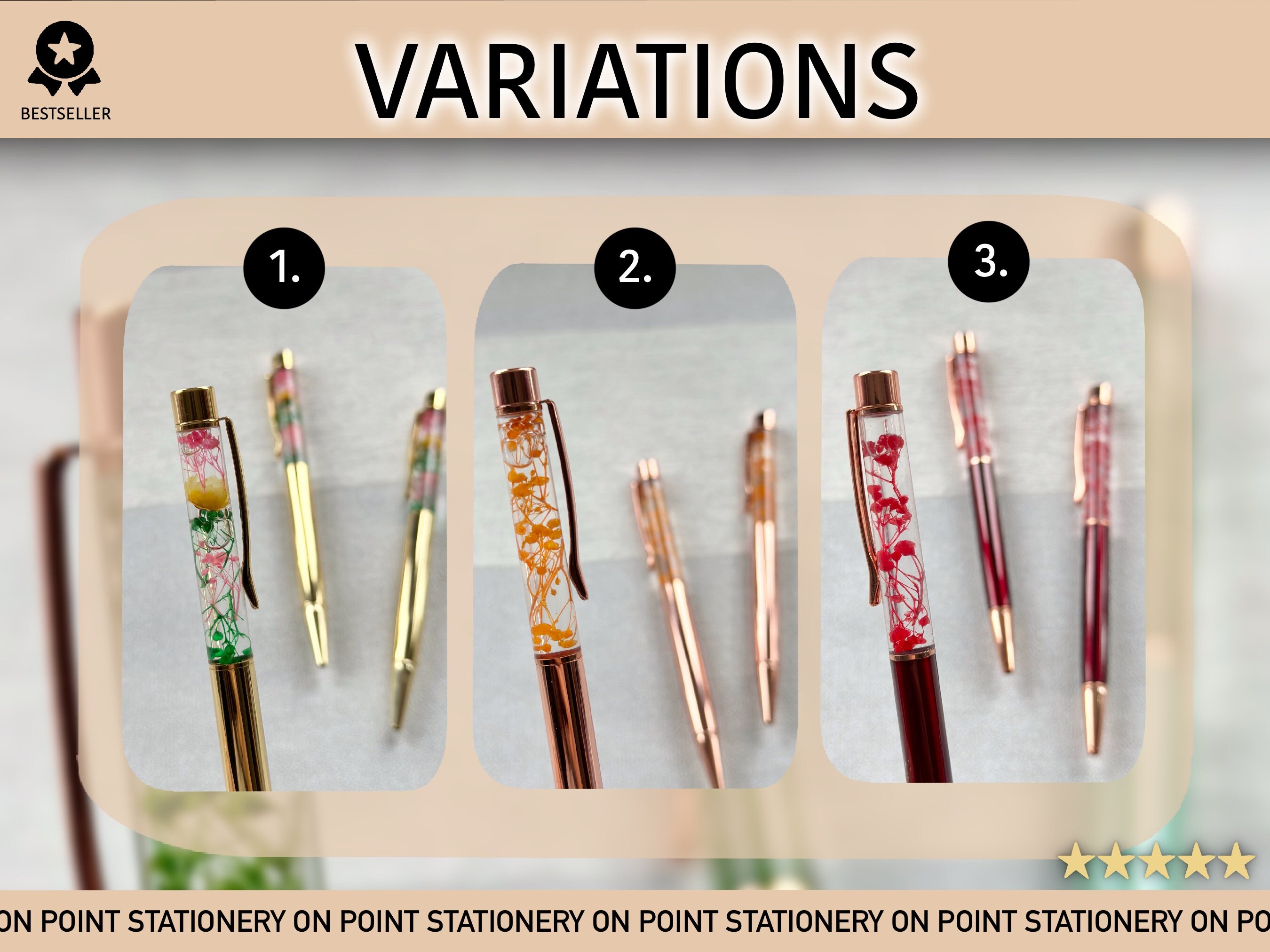 Purple Flower Pens, Dried Flowers, Stationery, Office Supplies, Gold ...