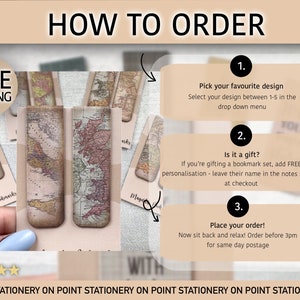 World Map Bookmarks, Travel Bookmark, Book Accessories, World Map ...