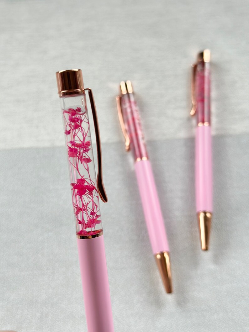 Gold Flower Pens Dried Flowers Stationery Office Supplies - Etsy