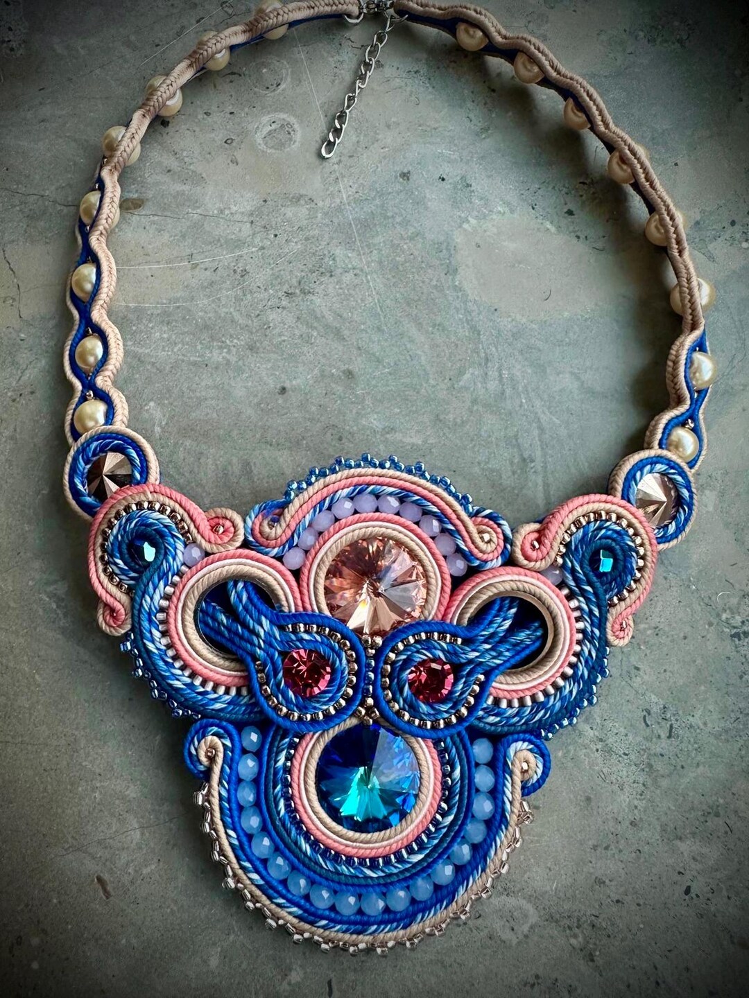 Royal Blue - Soutache Necklace - Etsy