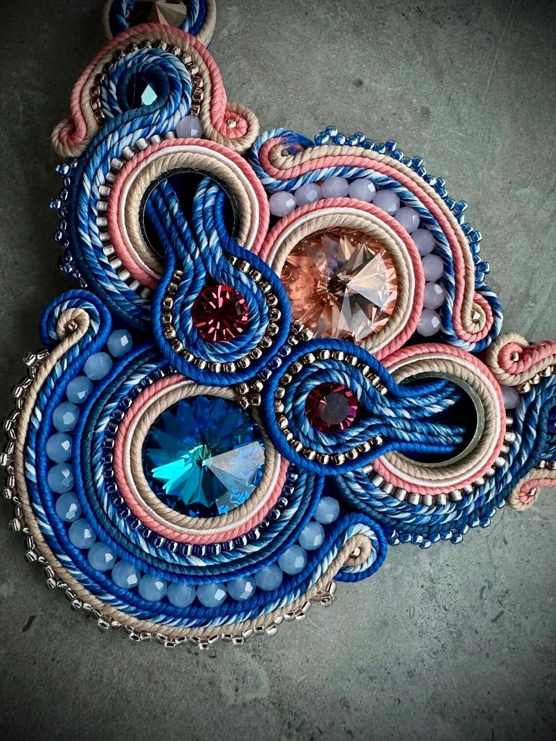 Royal Blue - Soutache Necklace - Etsy