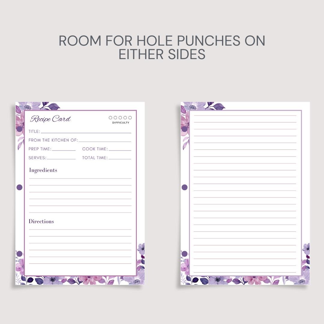 Recipe Book Template Printable | Blank Recipe Page | Cook Book Journal ...