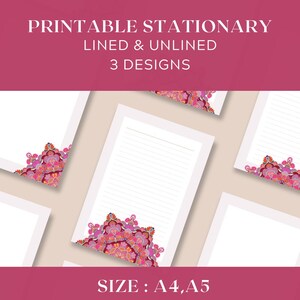 Printable Writing Paper, PRINTABLE Stationery, Mandala Flower Letter ...