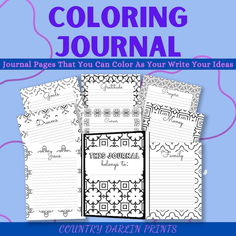 Printable Coloring Journal - Etsy