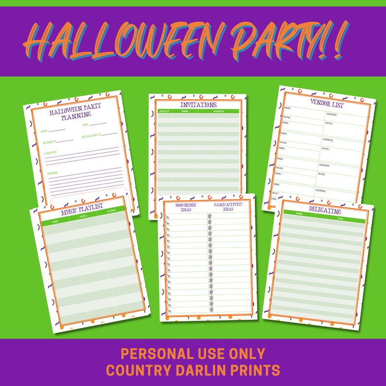 Halloween Planning Kit Printable, Trick or Treat Printable, Costume ...