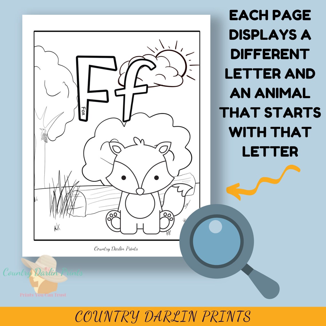 Personalized ABC Coloring Book, Kids Activity Book, Animal Coloring ...