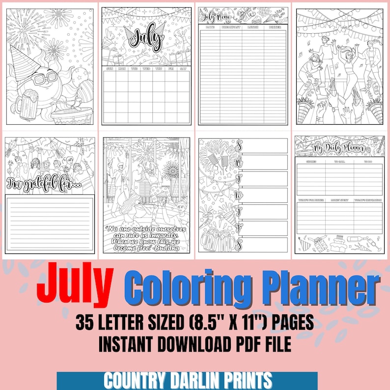 July Planner | July Printable Calendar | July Printables | July ...