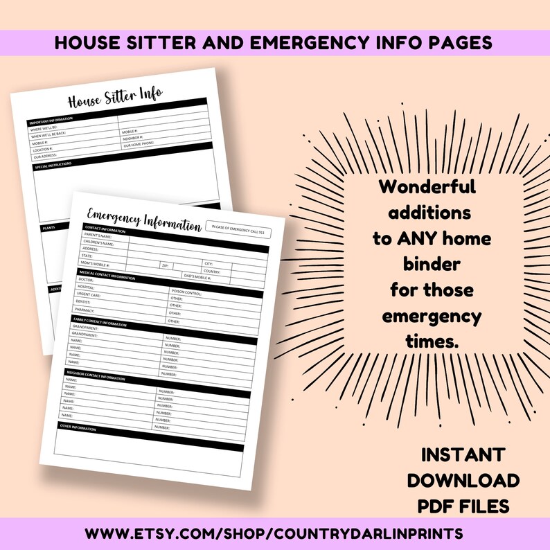 Home Binder, Planner Printable, Organization Binder, Downloadable ...