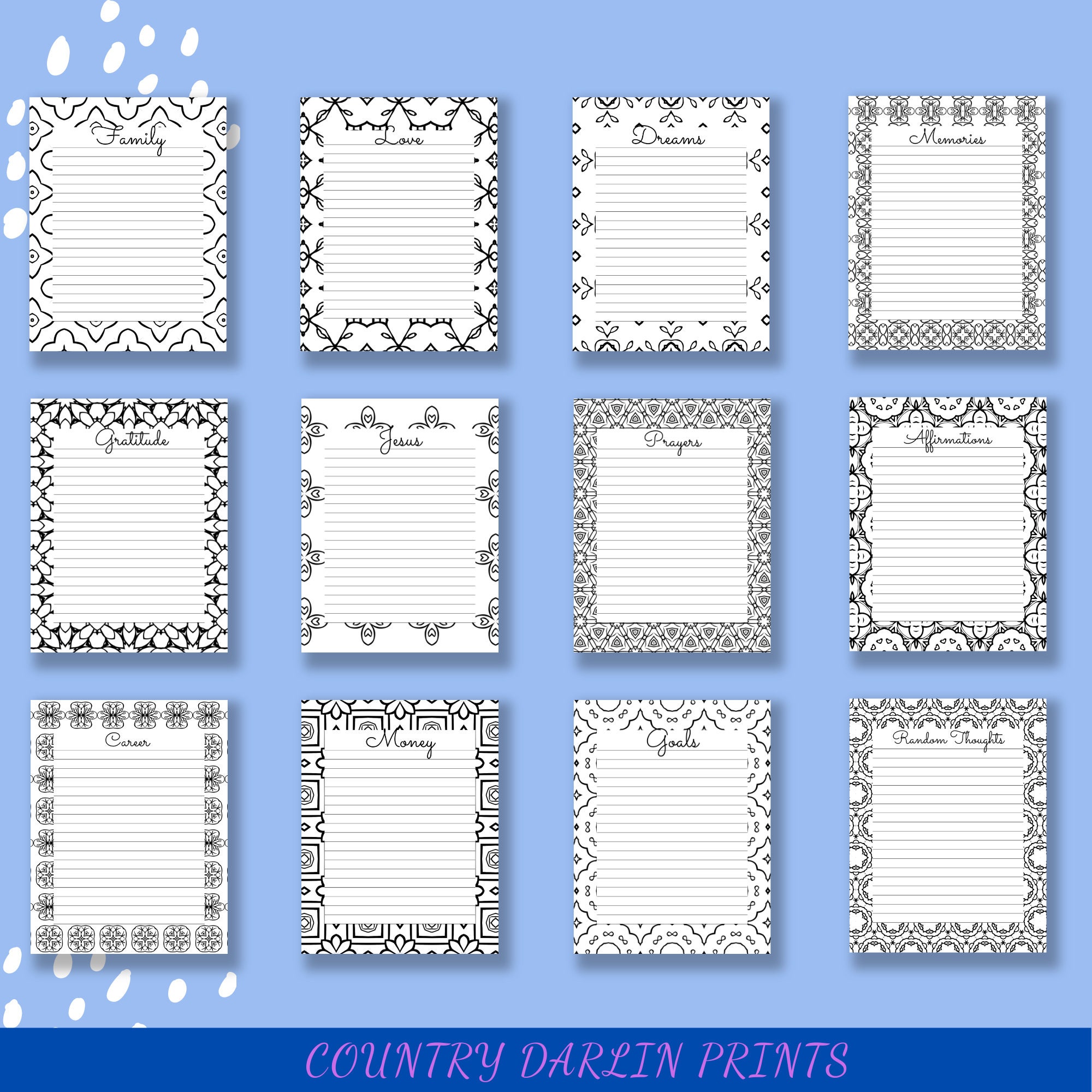 Coloring Journal Pages Printable, 14 Pages, 8.5x11, Coloring Printable ...