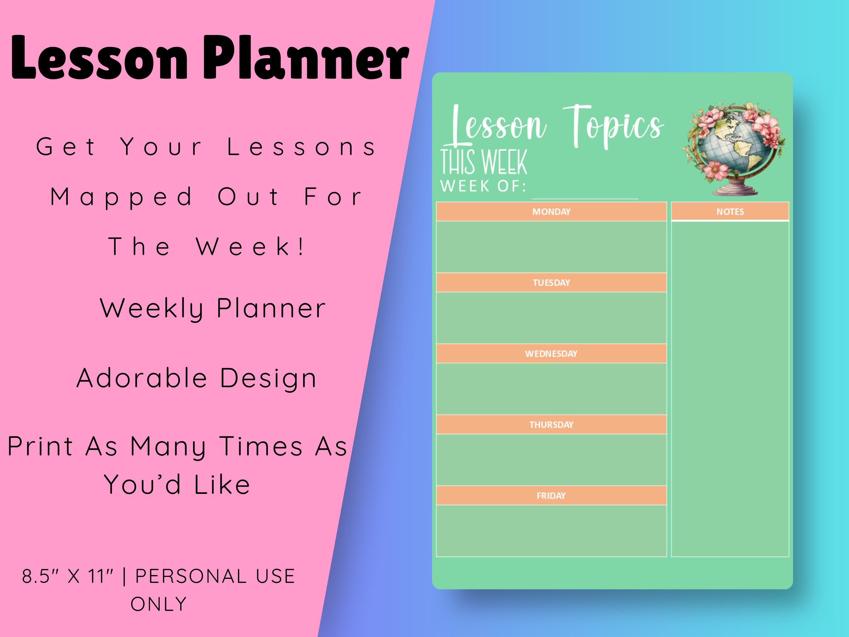 Teachers Planner Printable, Lesson Planning Book, Teacher Organizer ...