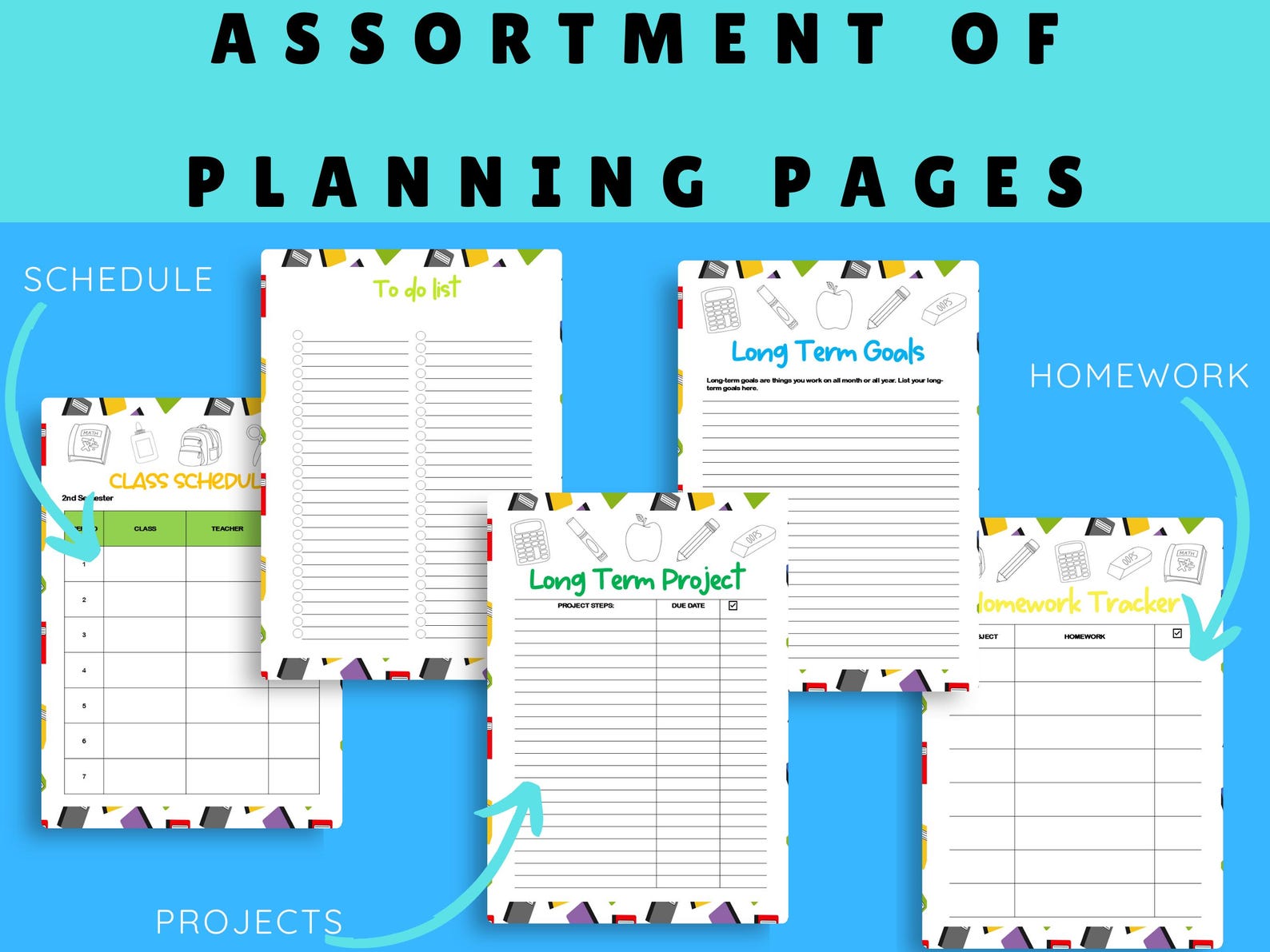 Student Printable Planner, 20242025 School Planner, Assignment Tracker ...