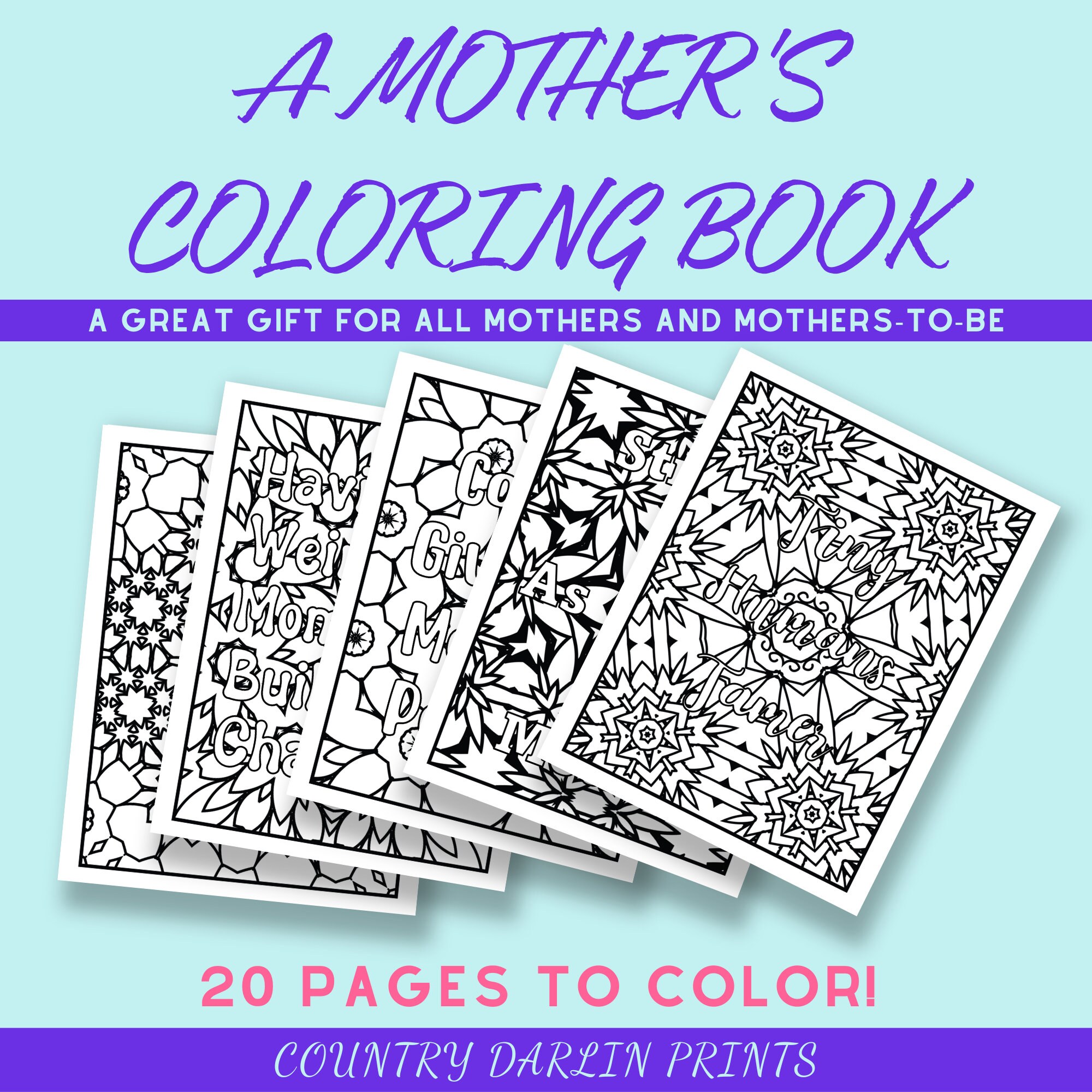 Mother's Day Quotes Coloring Book Vol 1, Unique Mother's Day Gift ...