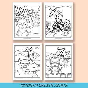 Alphabet Coloring Book, Printable ABC, Kids Activity Book, Coloring ...
