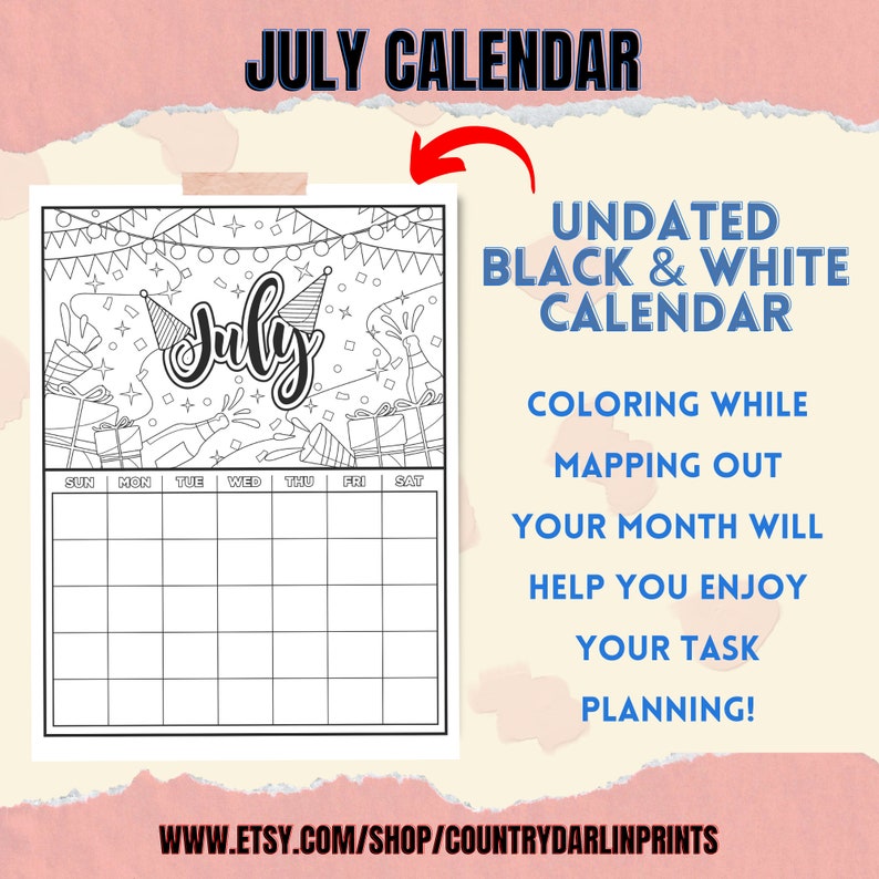 July Planner | July Printable Calendar | July Printables | July ...