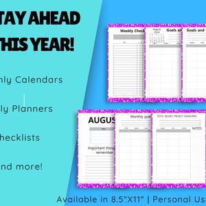 Student Planner Printable, Student Organizer, Back to School 2024-2025 ...