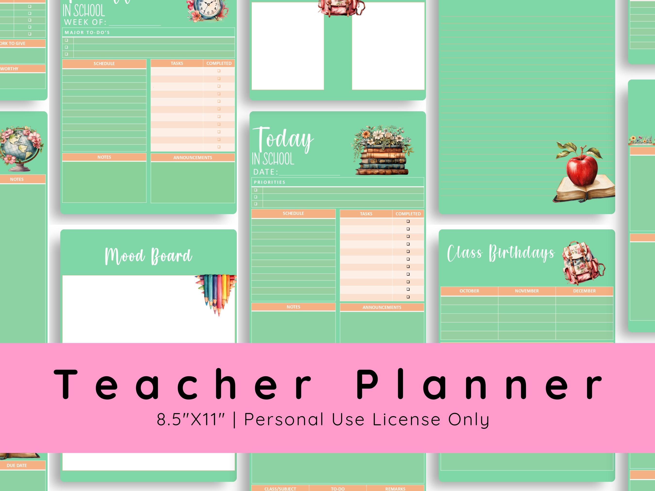 Teachers Planner Printable, Lesson Planning Book, Teacher Organizer ...