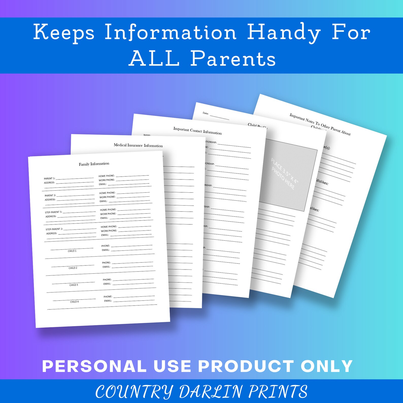 Coparenting Binder, Shared Custody Planner, Co Parenting Log, Parent ...