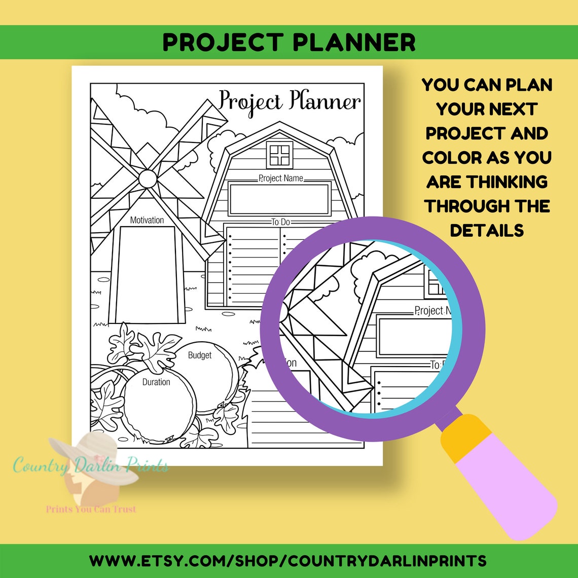 Homestead Planner Coloring Pages, Gardening Planner, Instant Download ...