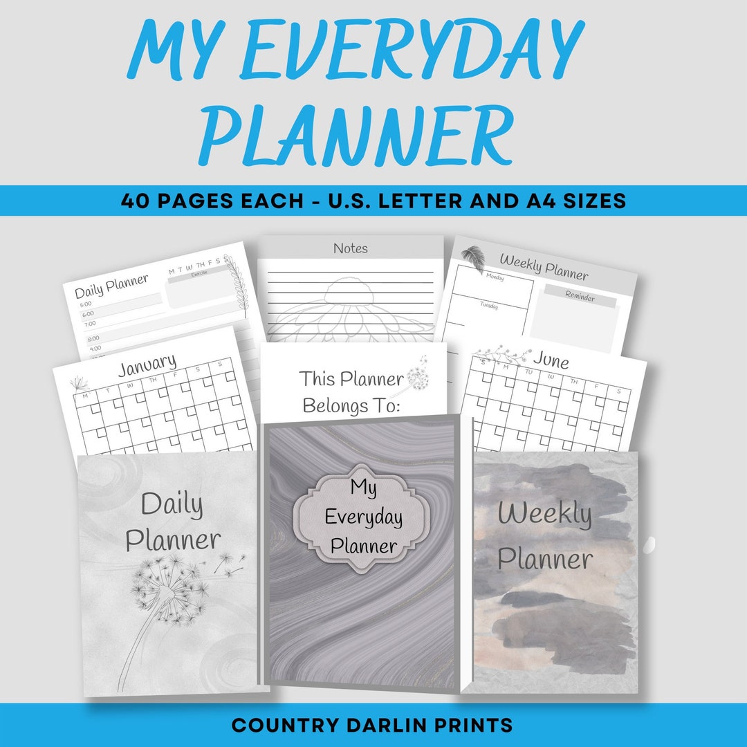 Minimalist Planner Printable Download, Planner Minimalistic Modern ...