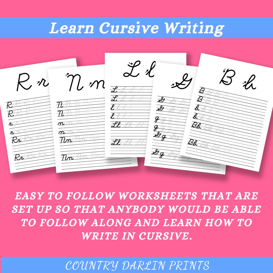 Cursive Handwriting Practice Book, Learn to Write Cursive, Alphabet ...
