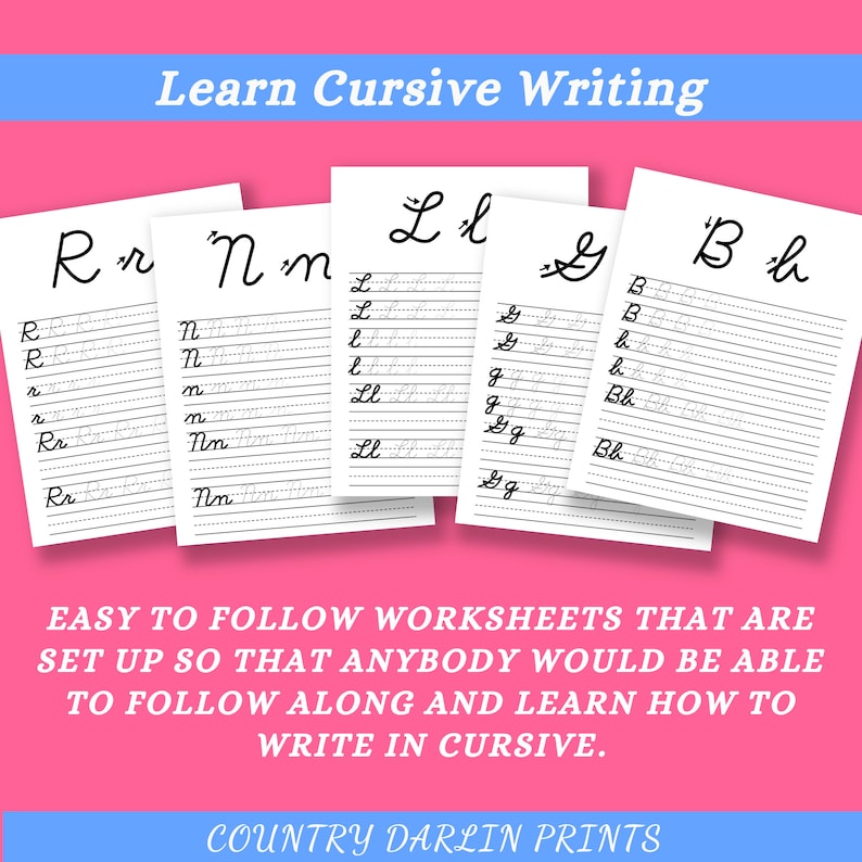 Cursive Handwriting Practice Book, Learn to Write Cursive, Alphabet ...