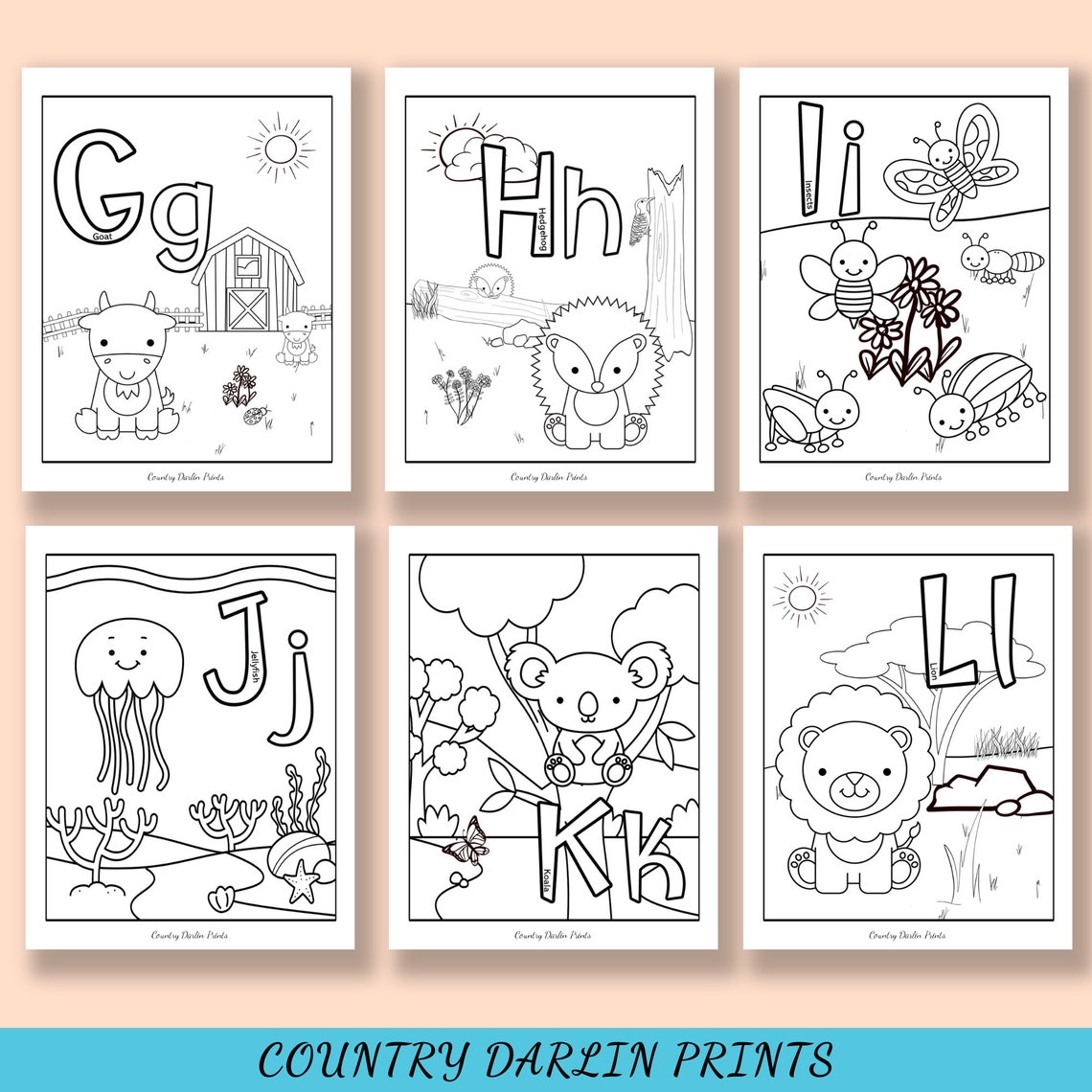 Alphabet Coloring Book, Printable ABC, Kids Activity Book, Coloring ...