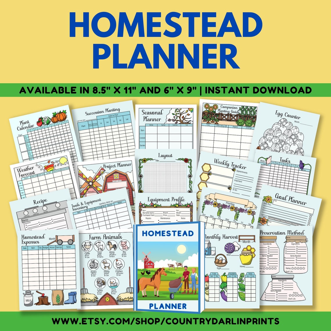 Homesteading Planner, Inventory Tracker, Instant Download Planner ...