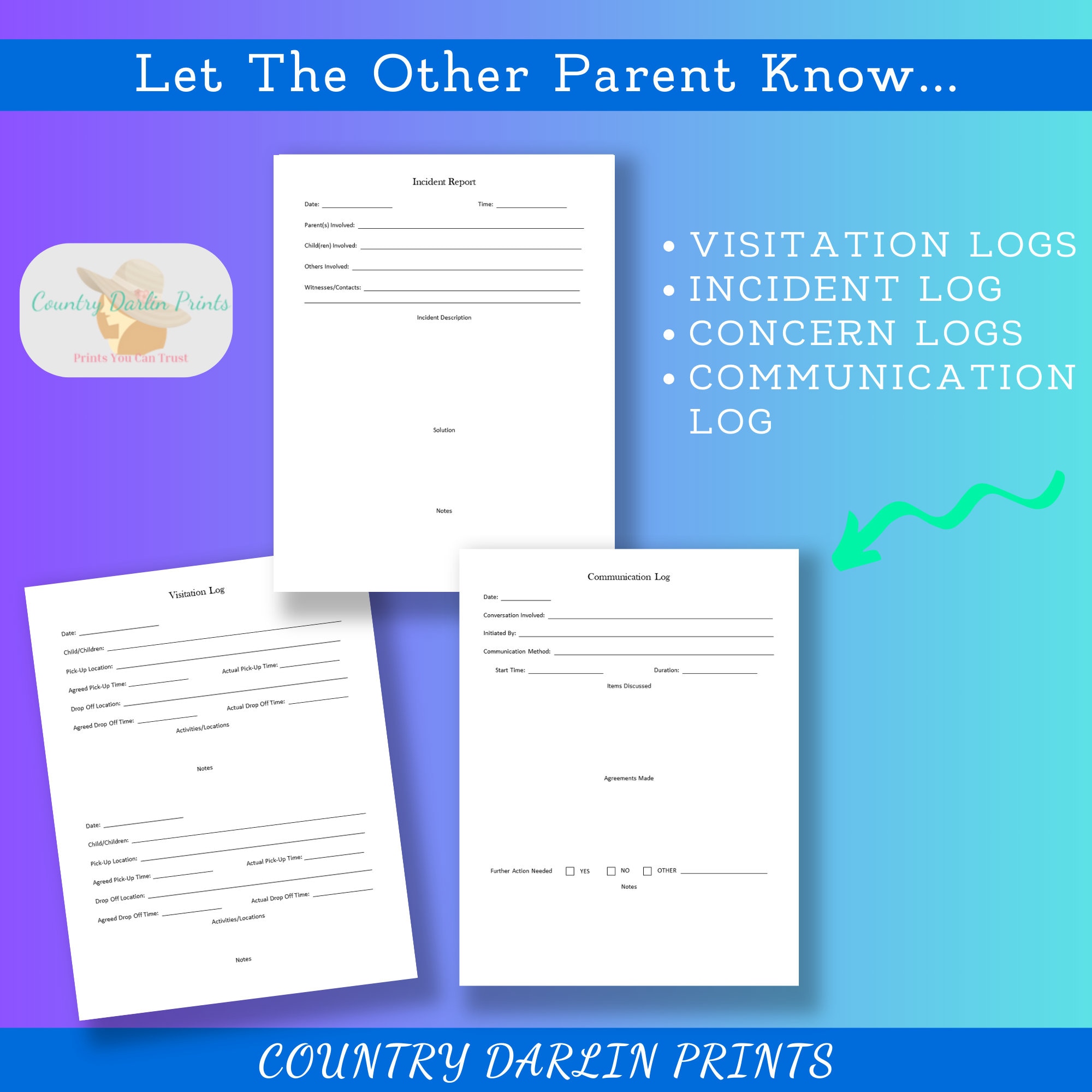 Coparenting Binder, Shared Custody Planner, Co Parenting Log, Parent ...