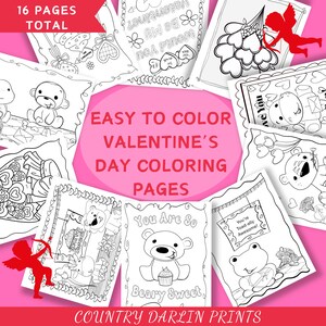 Kids Printable Valentines Coloring Book, Valentines Day, Printable ...